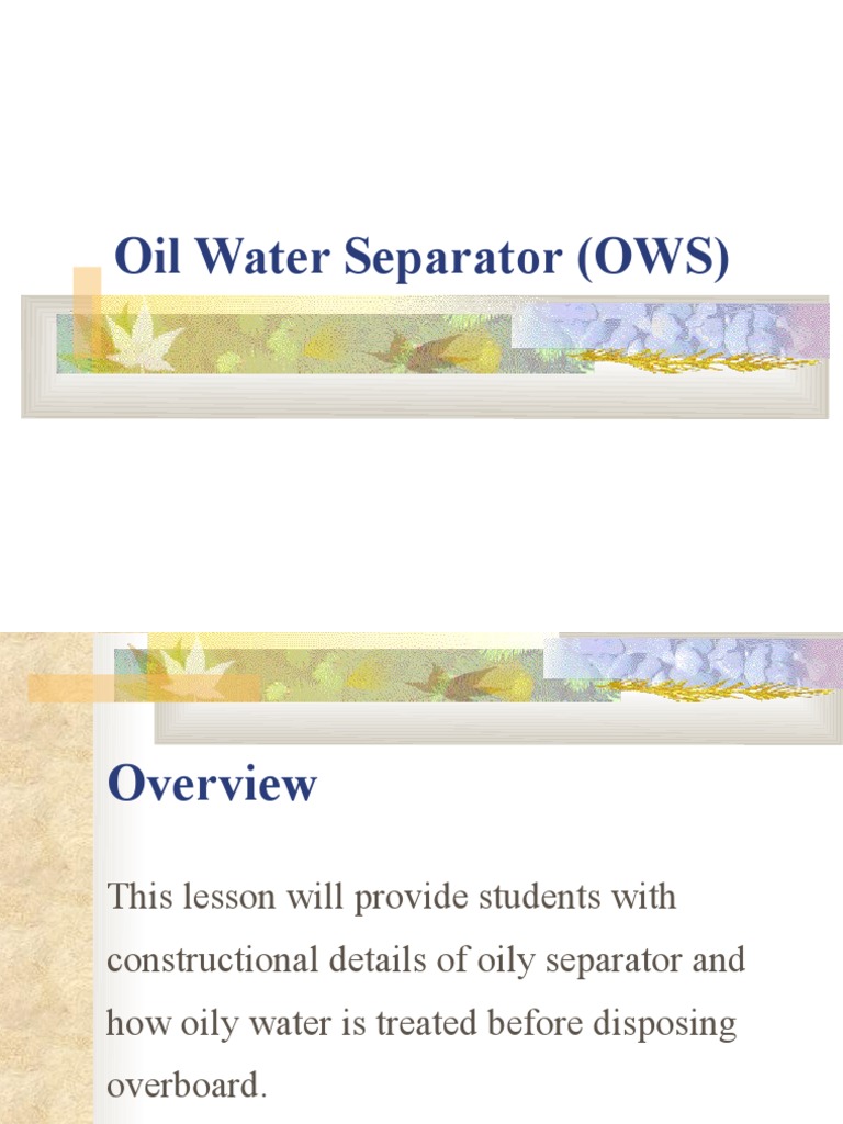 Oil Water Separator (OWS) | PDF