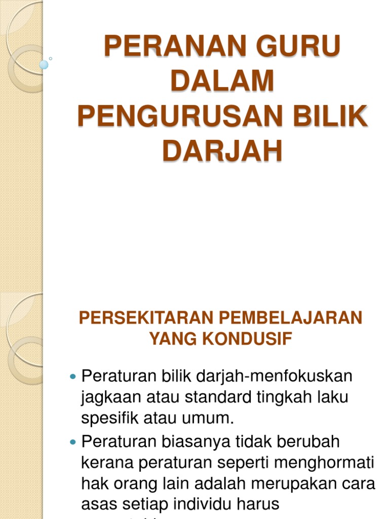 Peranan Guru Dalam Pengurusan Bilik Darjah | PDF