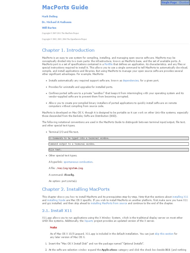 MacPorts Guide | PDF | Xcode | Mac Os