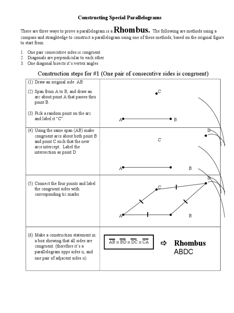 Constructing Special Parallelograms | PDF | Rectangle | Perpendicular