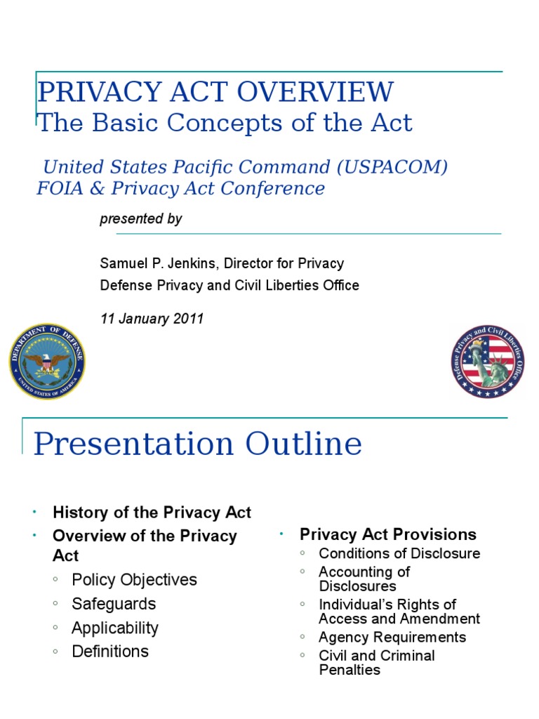 2011 Privacy Act Overview - The Basic Concepts of The Act | PDF ...