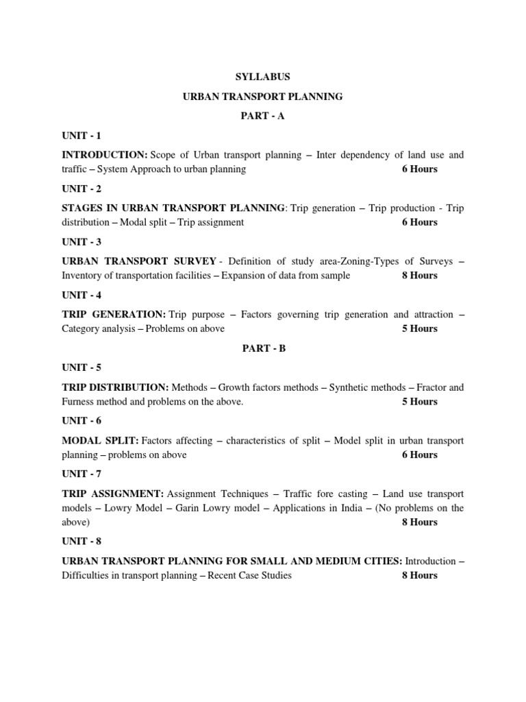 Urban Transport Plan | PDF | Survey Methodology | Urban Planning