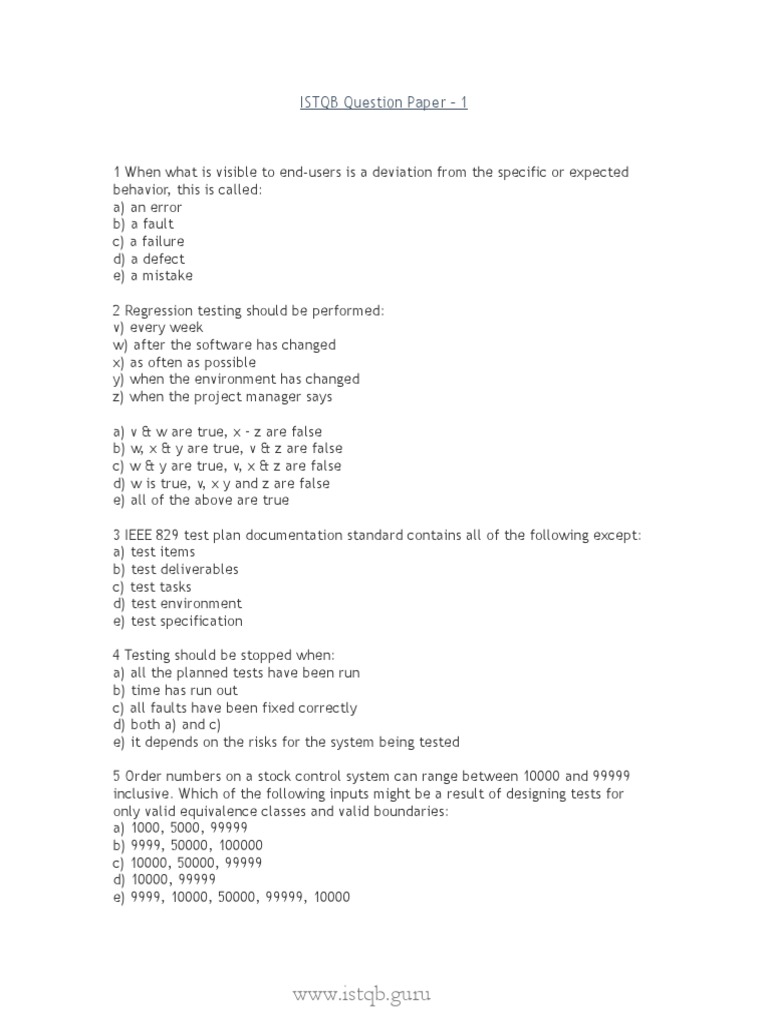 ISTQB Question Paper1 | PDF | Computers | Technology & Engineering