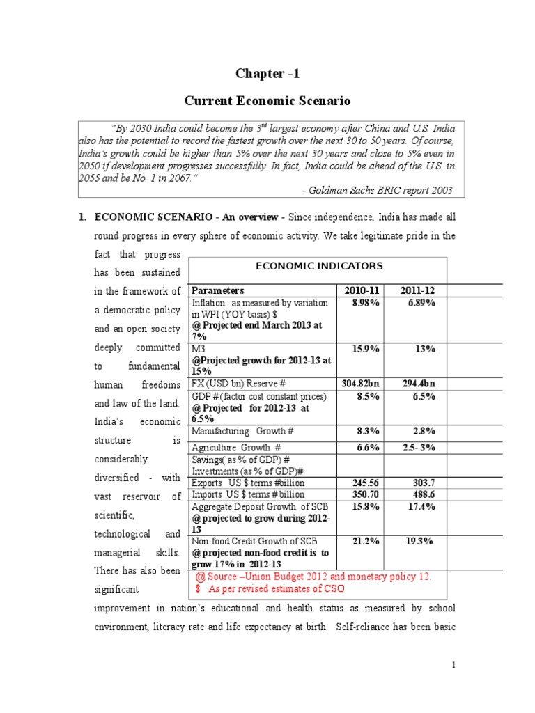 Current Economic Scenario | PDF