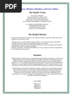 DepEd Vision, Mission, and Core Values | PDF