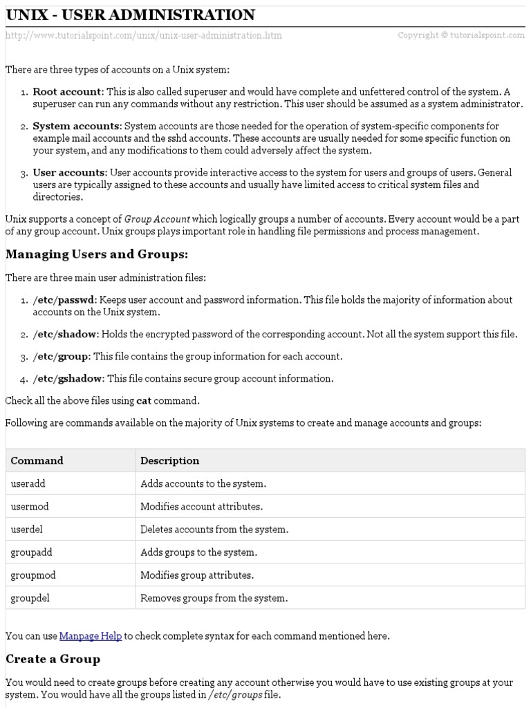 26.unix - User Administration | PDF | Superuser | Command Line Interface