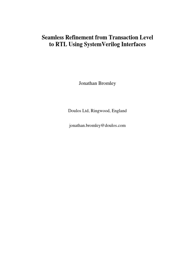 Doulos SNUG08 Paper | PDF | Hardware Description Language | Interface (Computing)