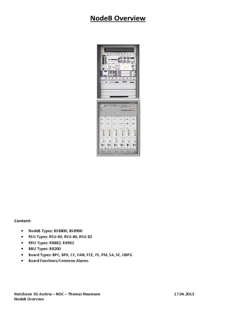 NodeB and RRU Types Overview | PDF | Lte (Telecommunication) | Wireless