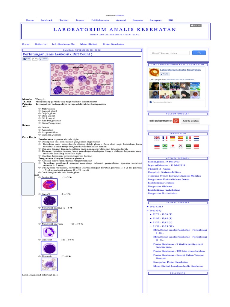 Jenis Leukosit Diff Count | PDF