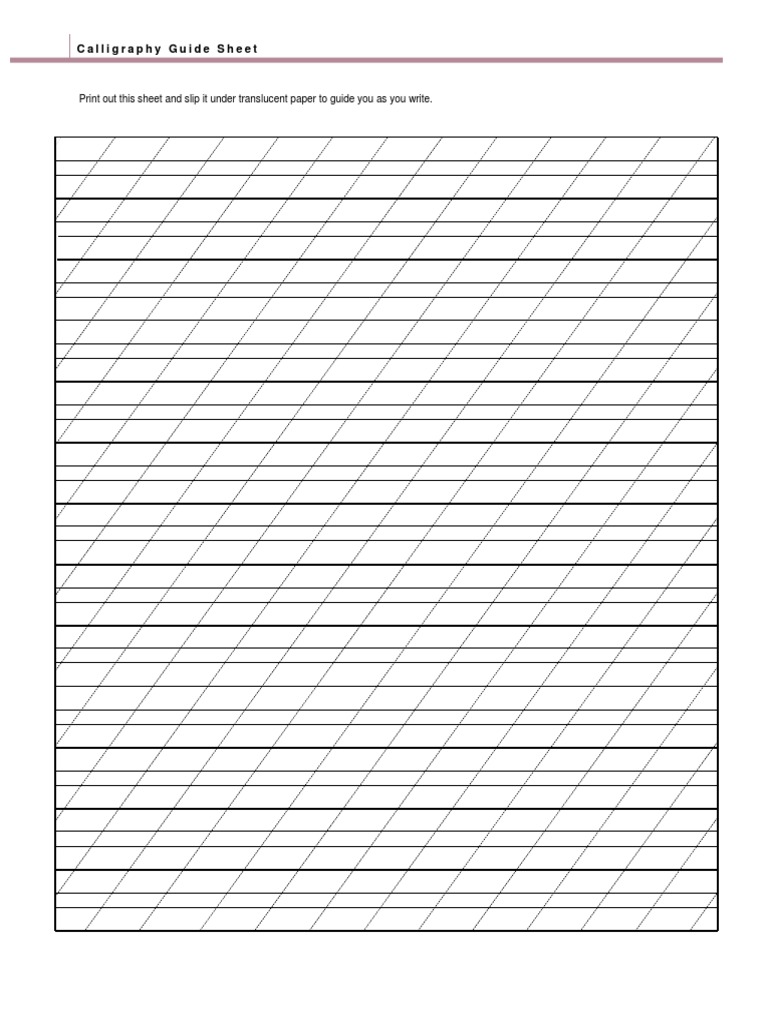 Calligraphy Guide Sheet | PDF | Stationery | Printing