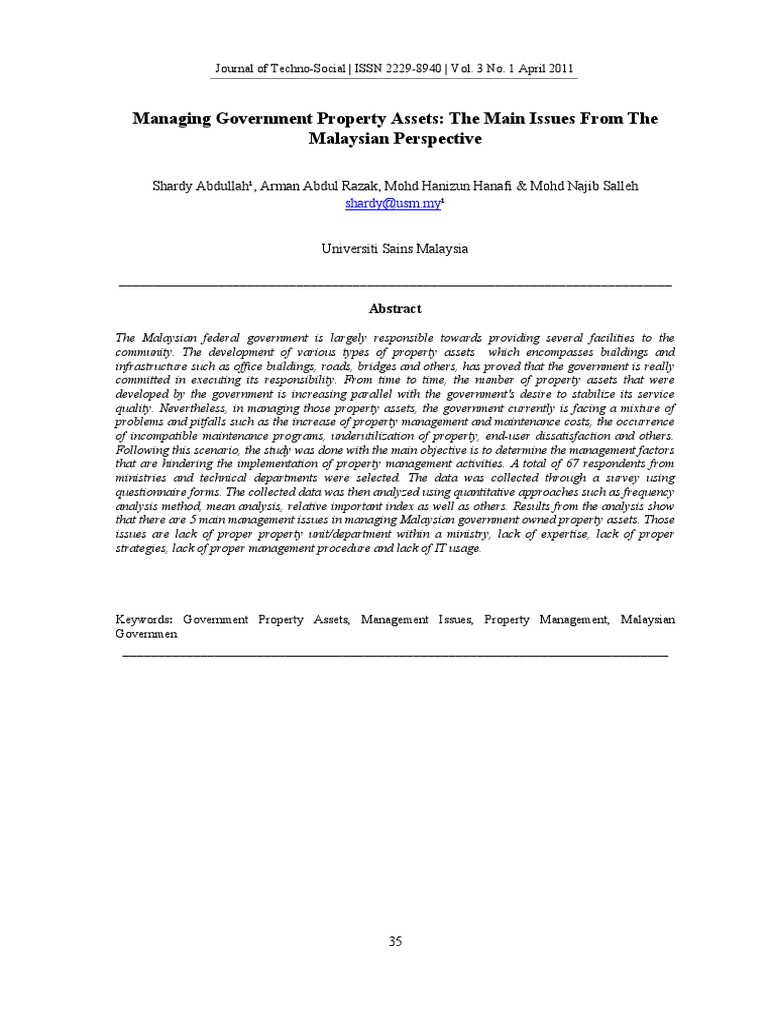 Managing Government Property Assets | PDF | Strategic Management | Real ...