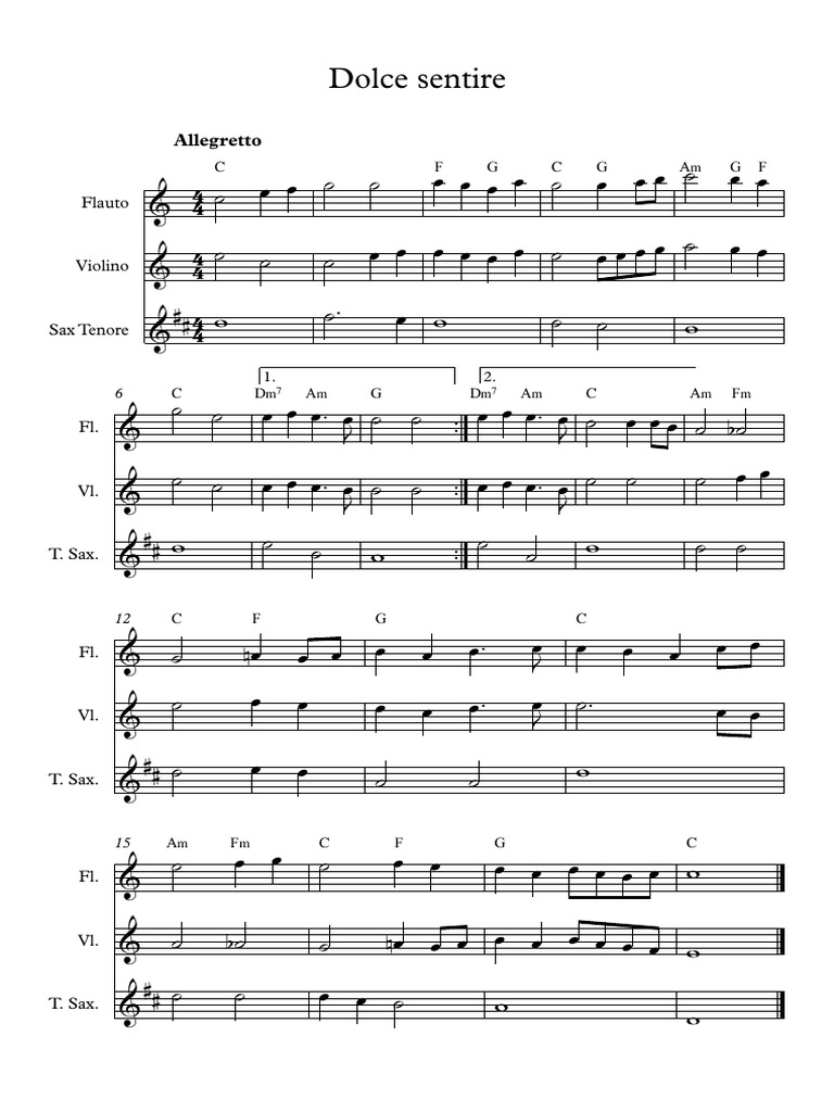 Dolce Sentire - Tutto Lo Spartito | PDF
