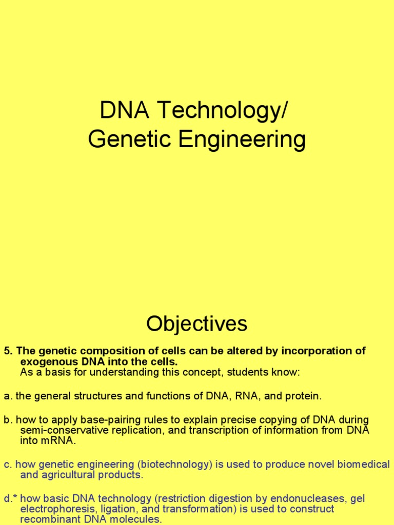DNA Technology/ Genetic Engineering | PDF | Gene | Dna