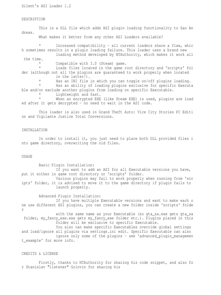 ASI Loader ReadMe | PDF | Plug In (Computing) | Operating System Technology