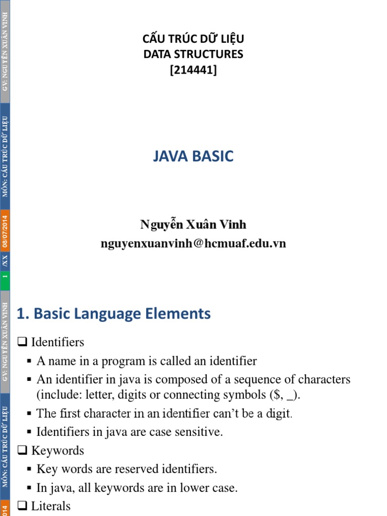 Ch01 JavaBasic | PDF | Identifier | Data Type