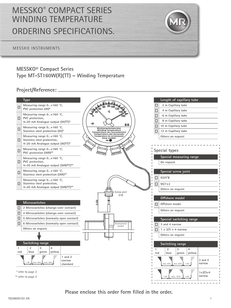 Specifications and Technical Data for MESSKO® Compact Series Winding ...