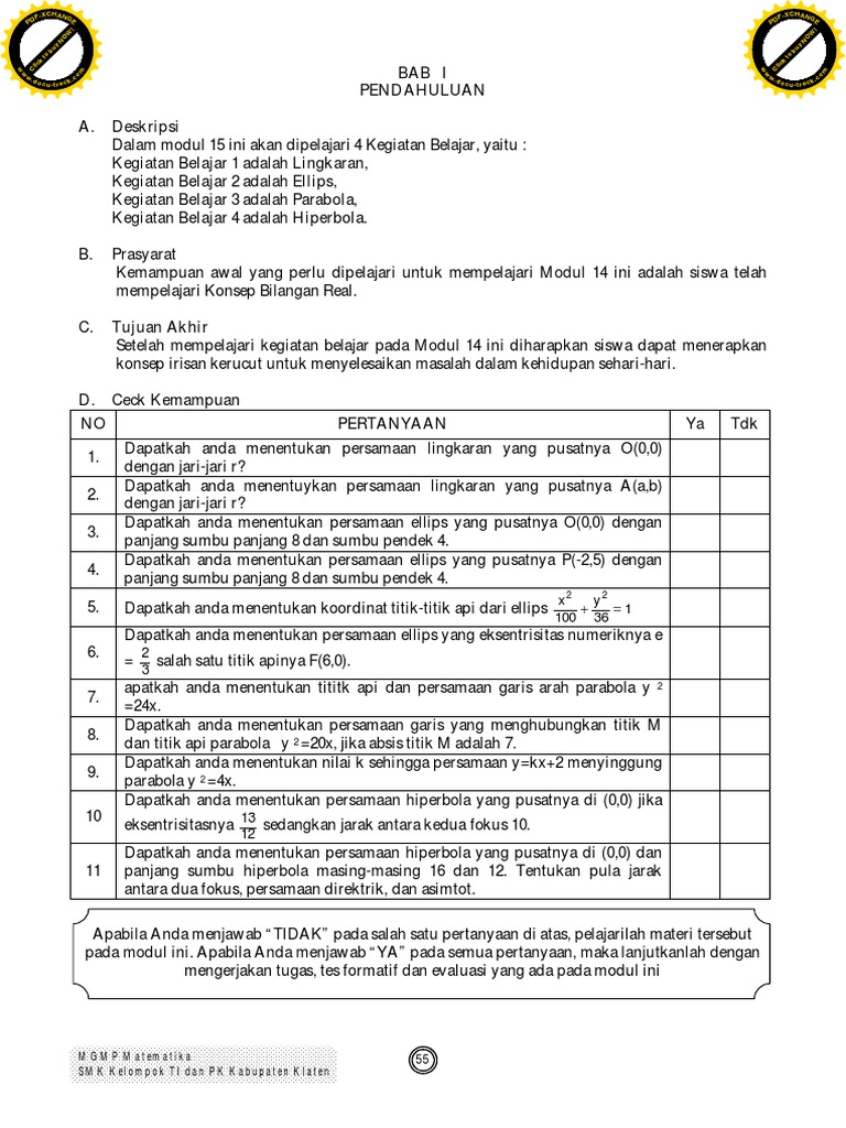 Irisan Kerucut | PDF | Metode & Bahan Ajar