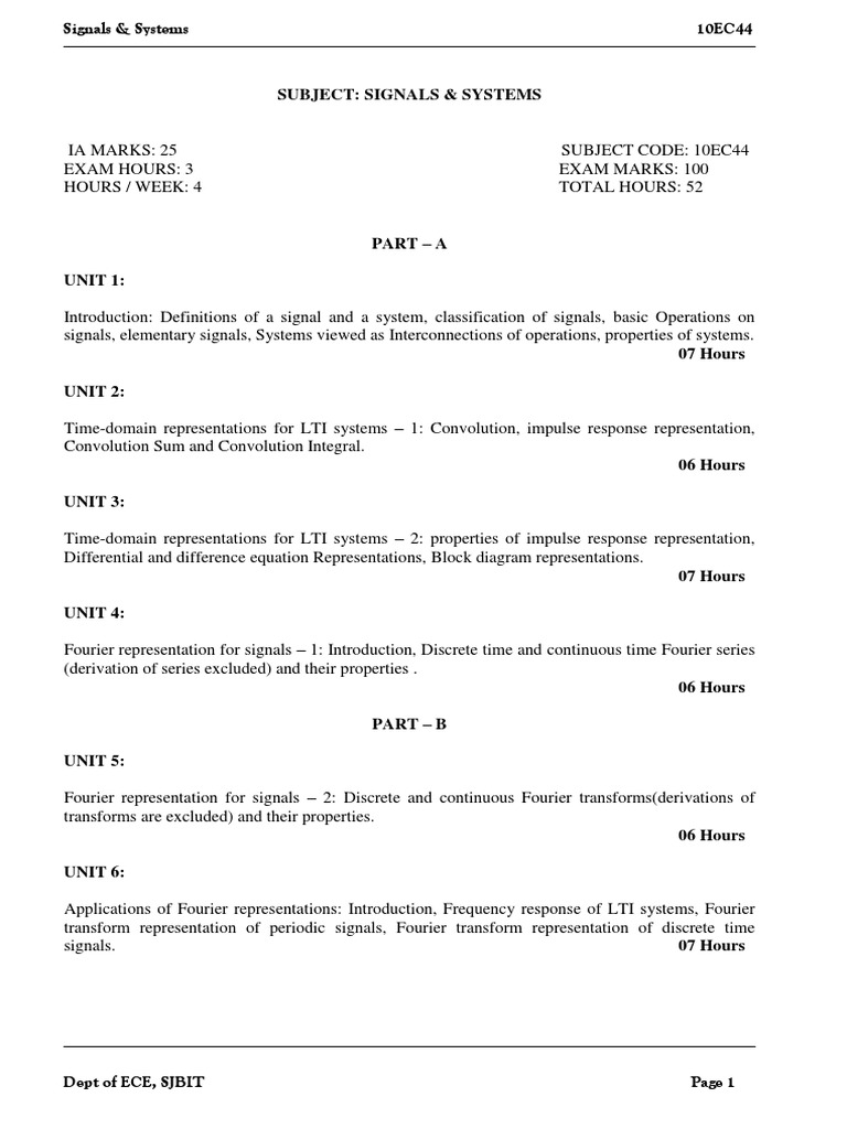 Signals and Systems | PDF | Convolution | Discrete Fourier Transform
