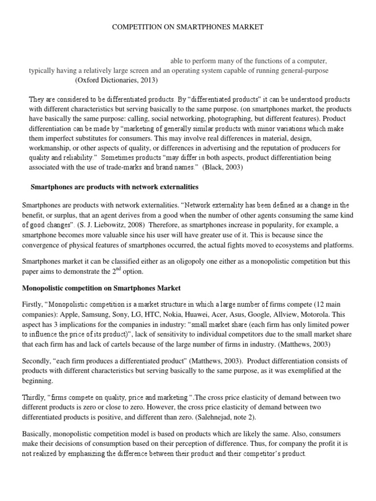 Competition On Smartphones' Market | PDF | Smartphone | Android ...