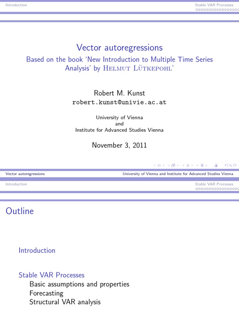 Var Pres | Download Free PDF | Vector Autoregression | Autoregressive Model