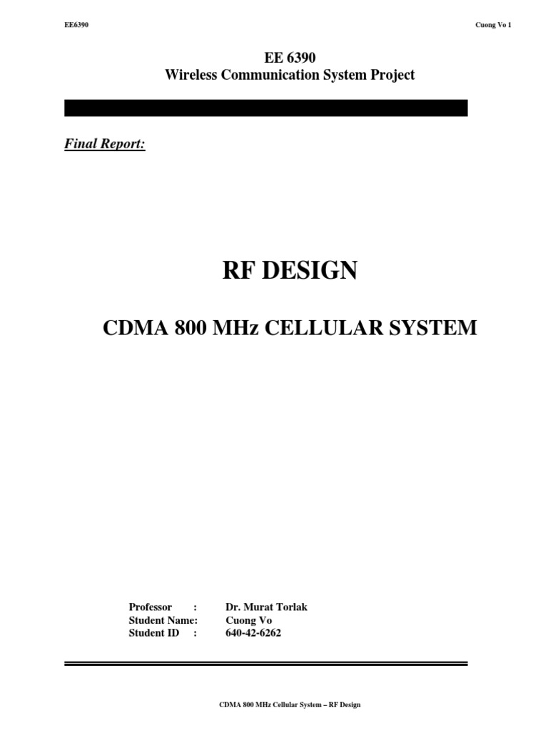 RF Design Model | PDF | Cellular Network | Code Division Multiple Access