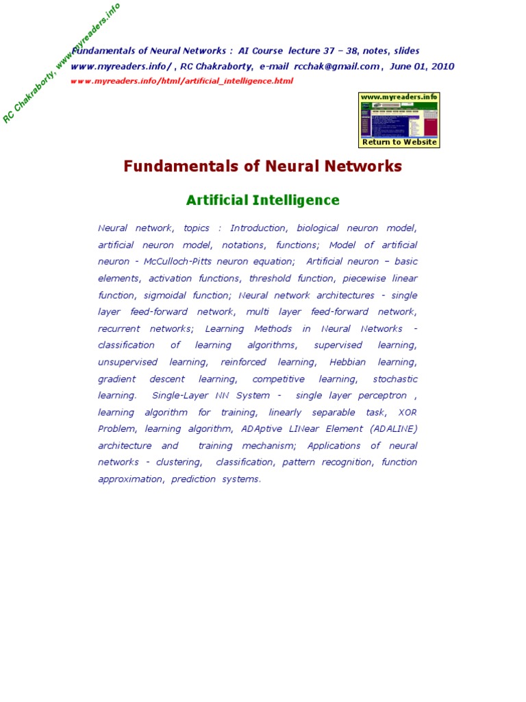 Neural Networks 2 | PDF | Axon | Artificial Neural Network