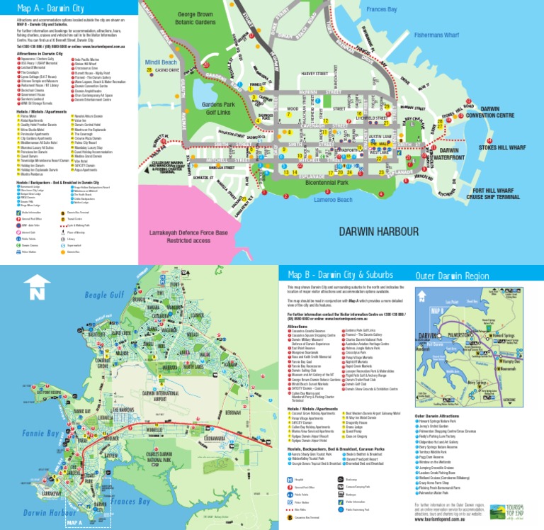 Darwin City Map - Accommodation | PDF | Motel | Hotel