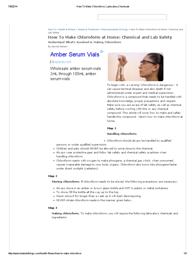 How To Make Chloroform - Laboratory Chemicals | PDF | Chloroform ...