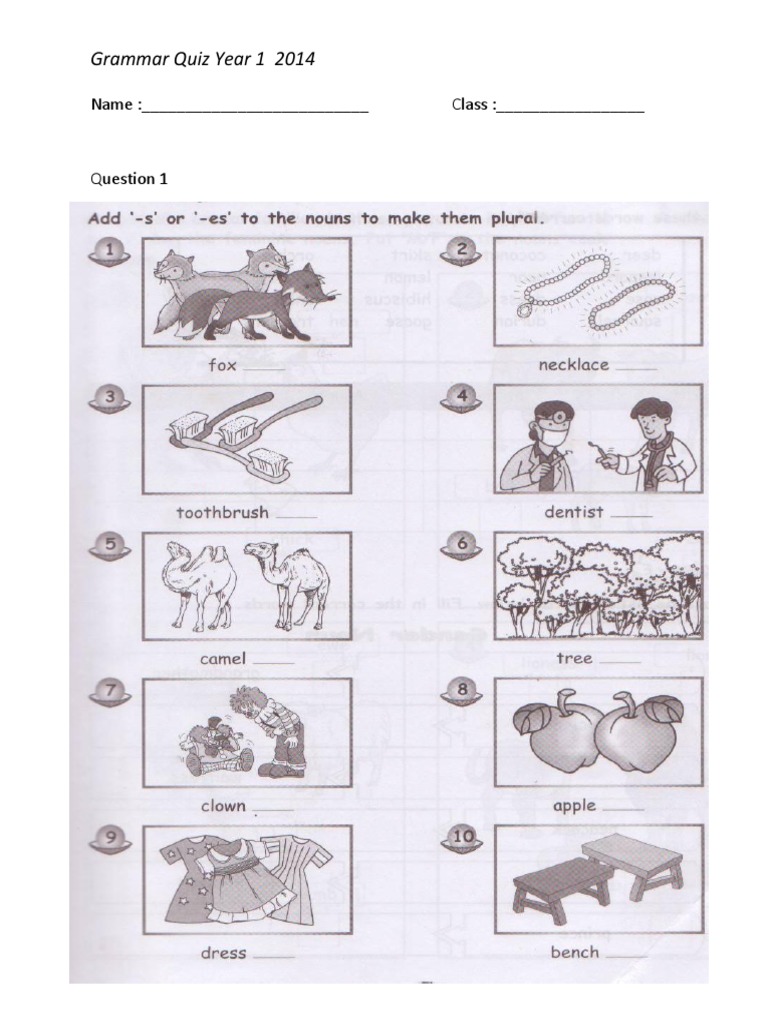 Kuiz Bahasa Inggeris Tahun 3 KSSR | PDF | Language Arts & Discipline ...