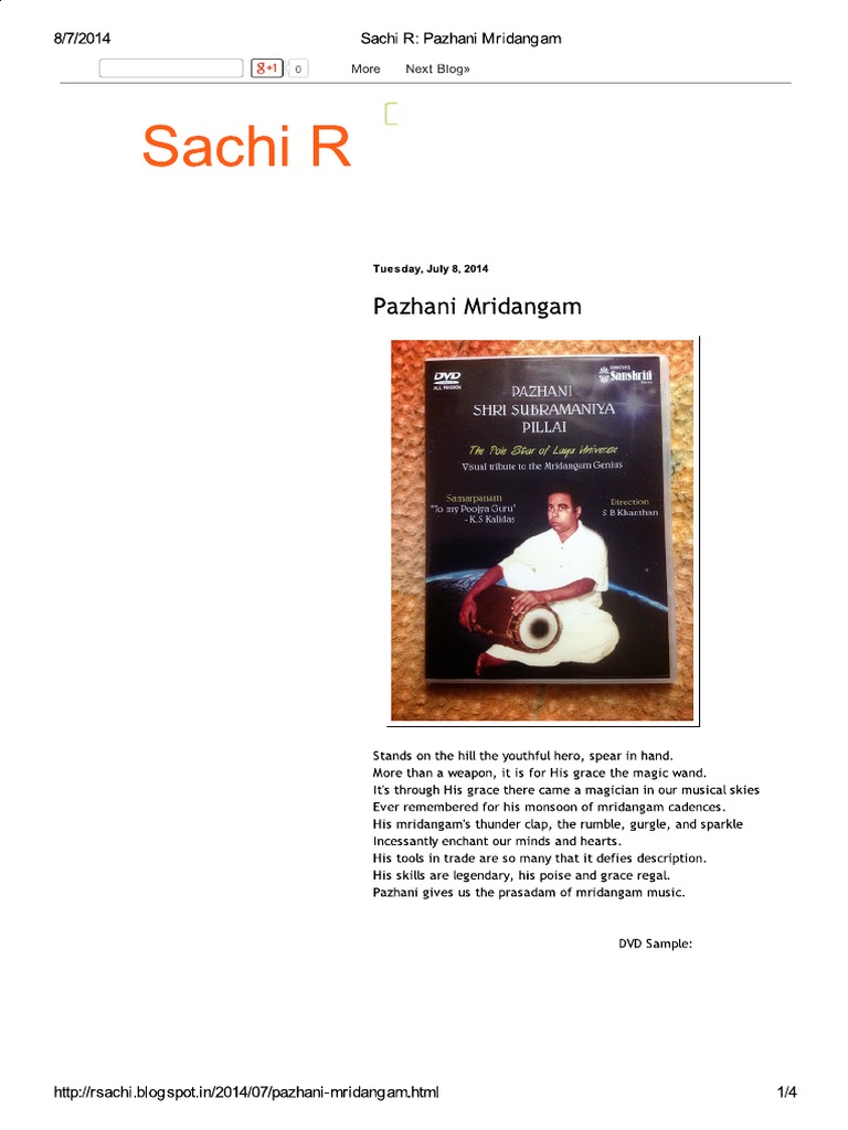 Sachi R - Pazhani Mridangam | PDF