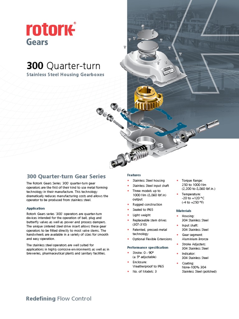 Rotork 300 Quarter Turn | PDF | Valve | Stainless Steel