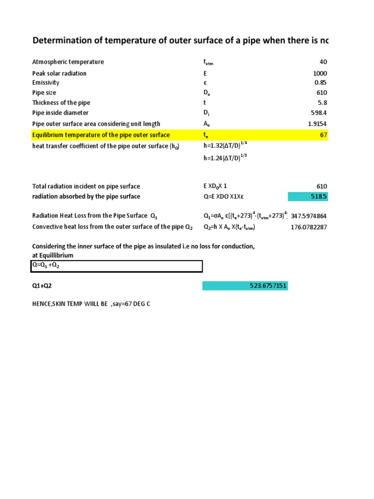 Skin Temp of Pipe Exposed To Sun | Download Free PDF | Heat Transfer ...