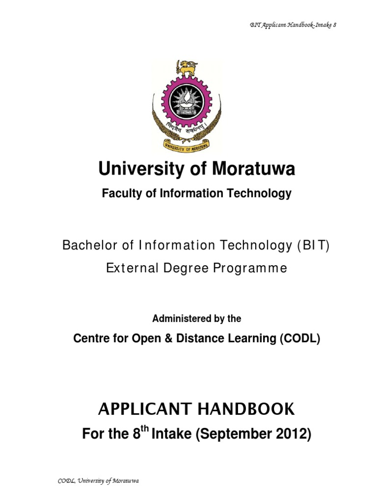 Applicant Handbook BIT Intake 8 New | PDF | Academic Degree | Diploma