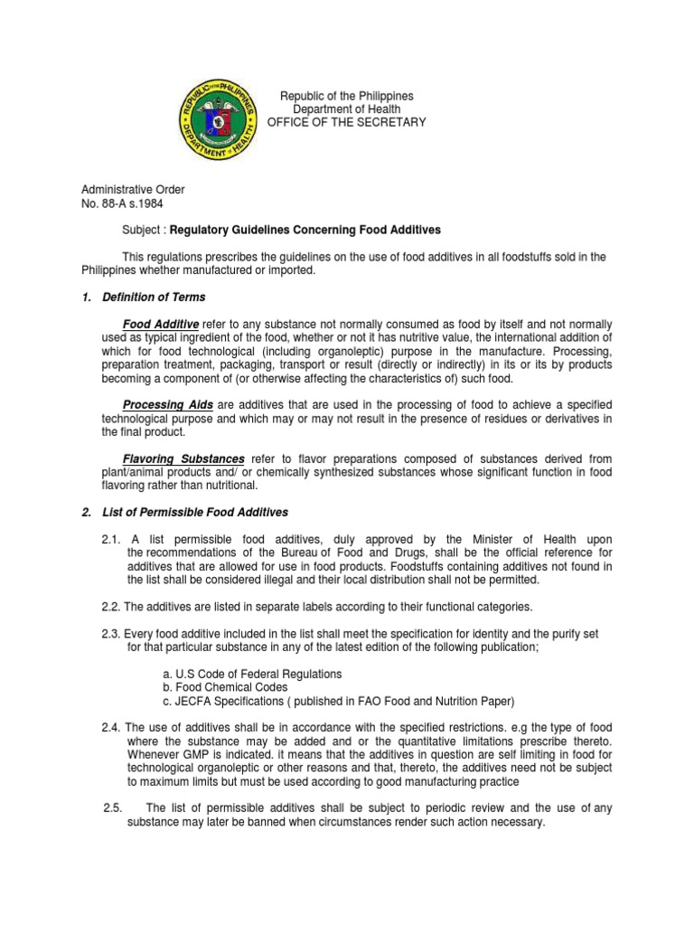 List of Permitted Food Additives | PDF | Dough | Flour