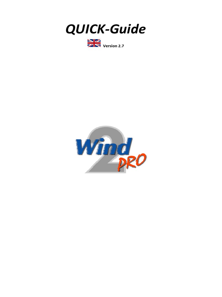 Quick Guide WindPRO 2.7 UK | PDF | Installation (Computer Programs ...