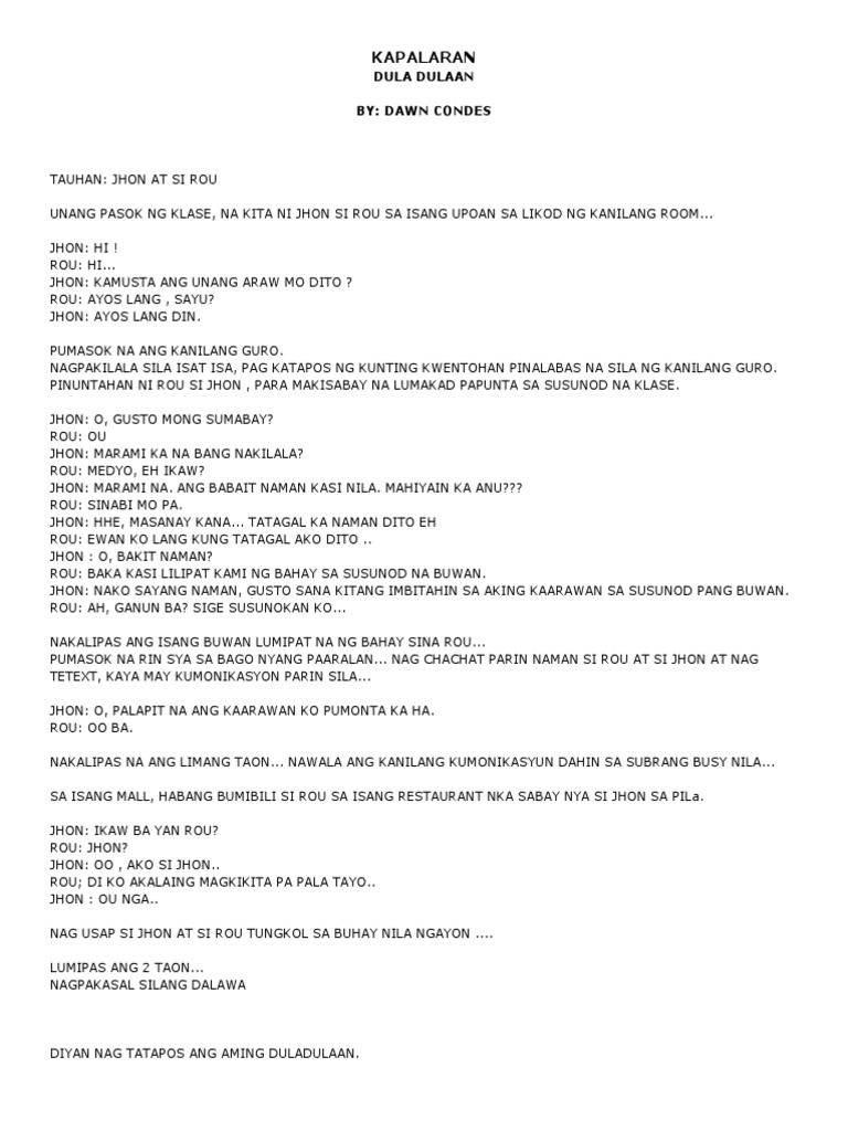 Dula Dulaan: KAPALARAN | PDF