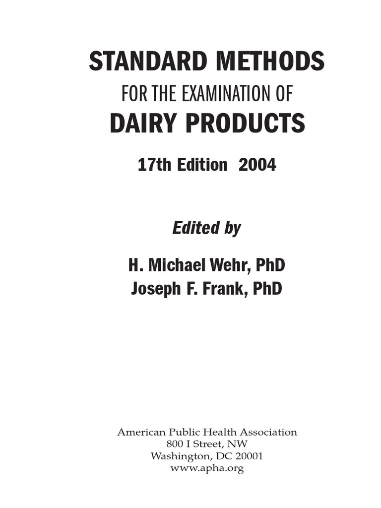Standard Methods For Examination of Dairy Products | PDF | Biology | Nature
