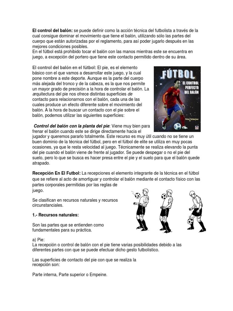 Tipos de Control del Balón en Fútbol | PDF | Asociación de Futbol ...