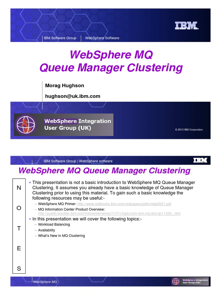 WMQ01 - MQ Clustering | PDF | Computer Cluster | Computer Networking