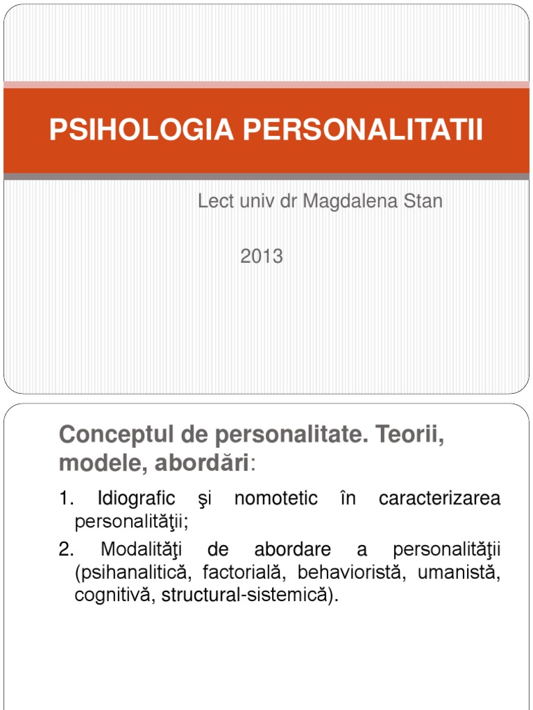 Personalitatea | PDF