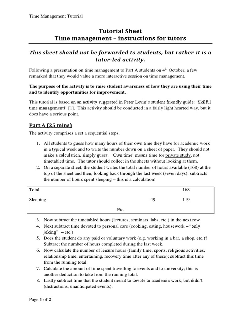 Interactive Time Management Tutorial | PDF | Tutorial | Lecture