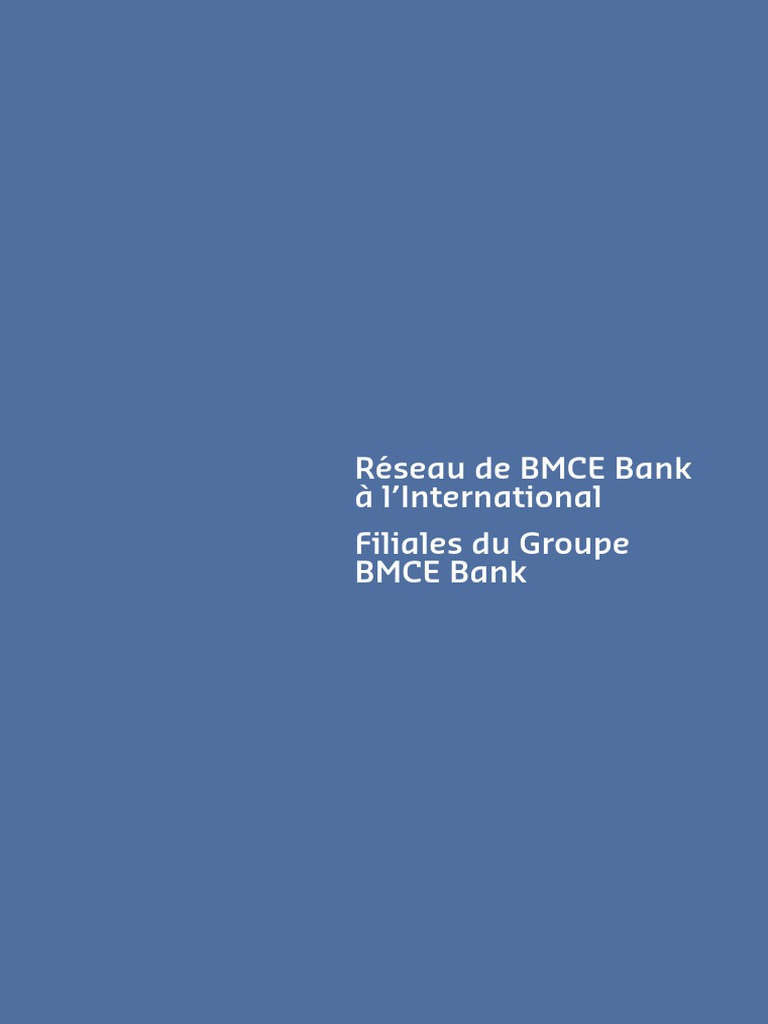Réseau BMCE Bank en France et International | PDF | Sociétés de ...