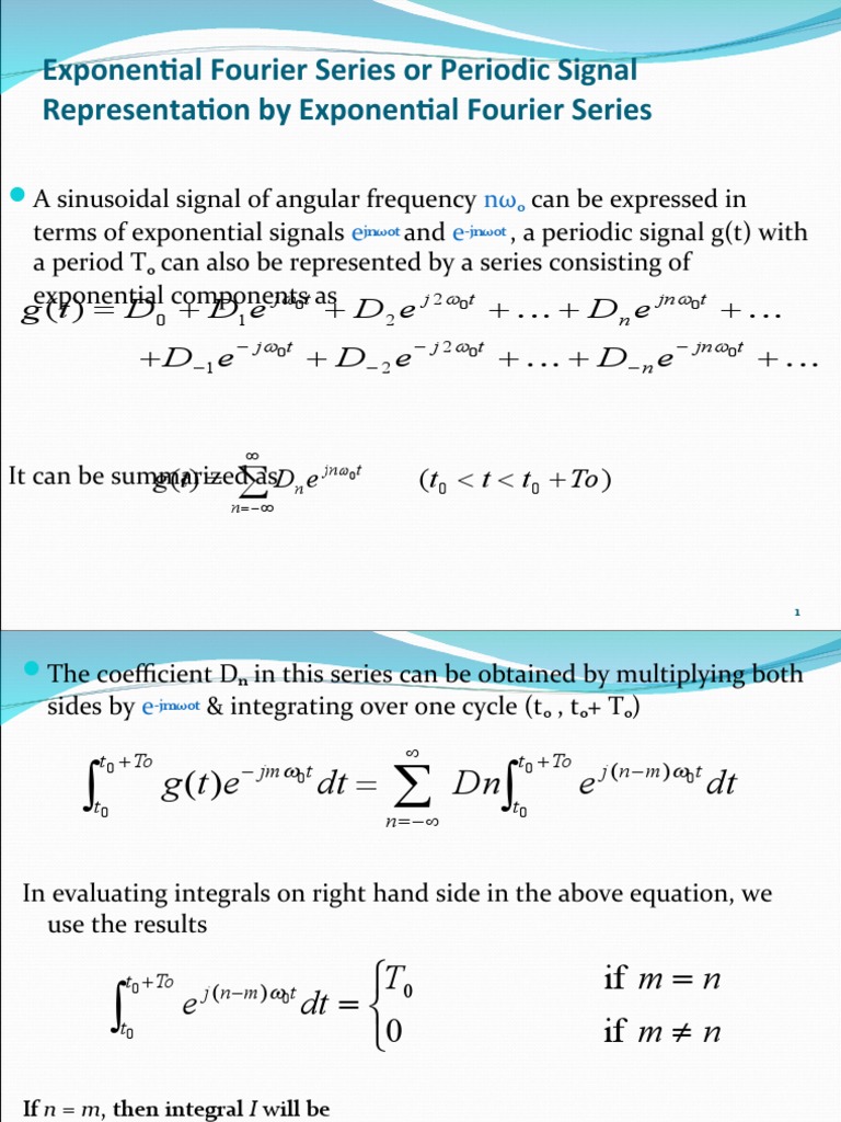 Exponential Fourier Series Overview | PDF | Trigonometric Functions ...