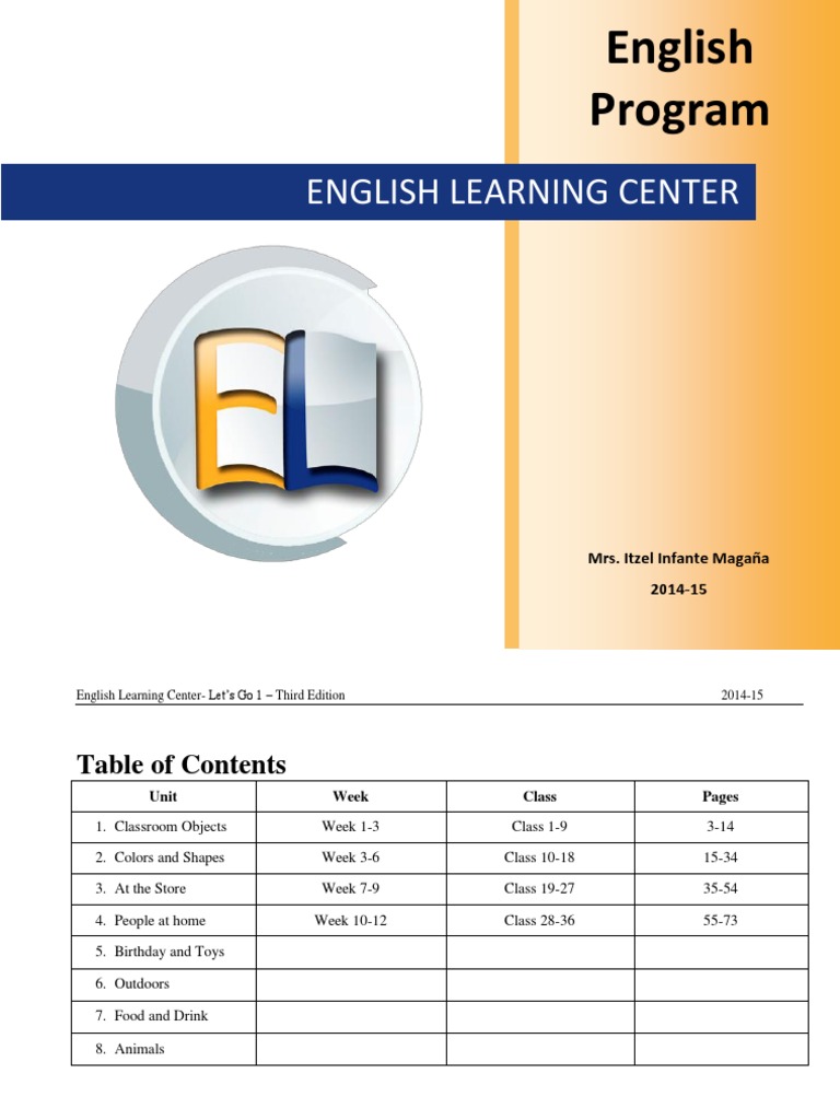 LG1 Units 1-4 Lesson Plan | PDF | Classroom | Vocabulary