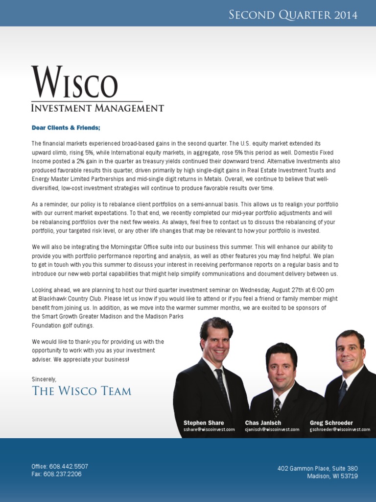 Investment Management: The Wisco Team | PDF | Exchange Traded Fund ...