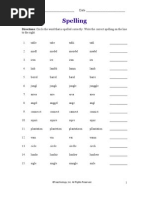 10th Grade Spelling Words LIst | PDF