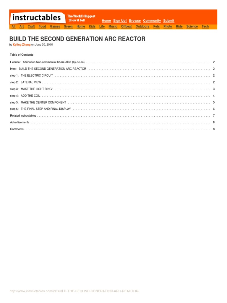 Build The Second Generation Arc Reactor PDF | PDF | Creative Commons ...