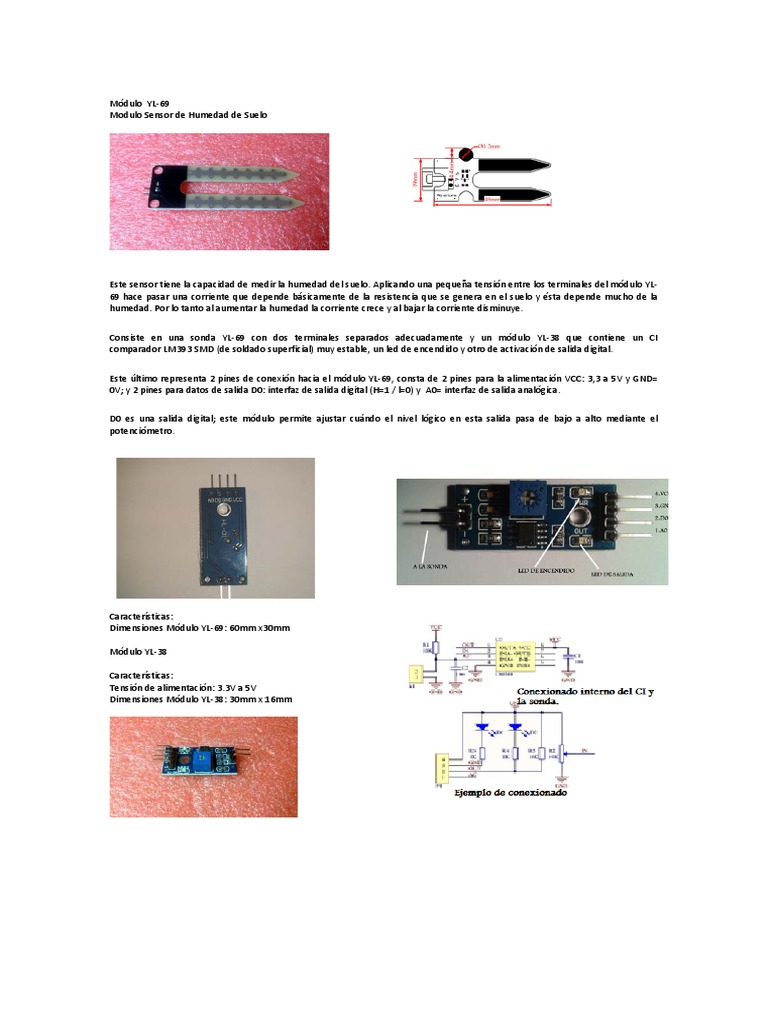 Sensor de Humedad YL-69: Especificaciones | PDF | Ingenieria Eléctrica ...