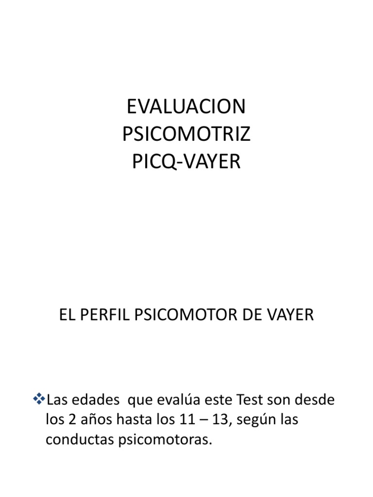 EVALUACION PSICOMOTRIZ VAYER