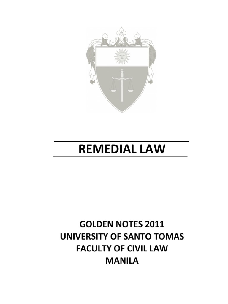 2011 Golden Notes Remedial Law | PDF | Supreme Courts | Jurisdiction